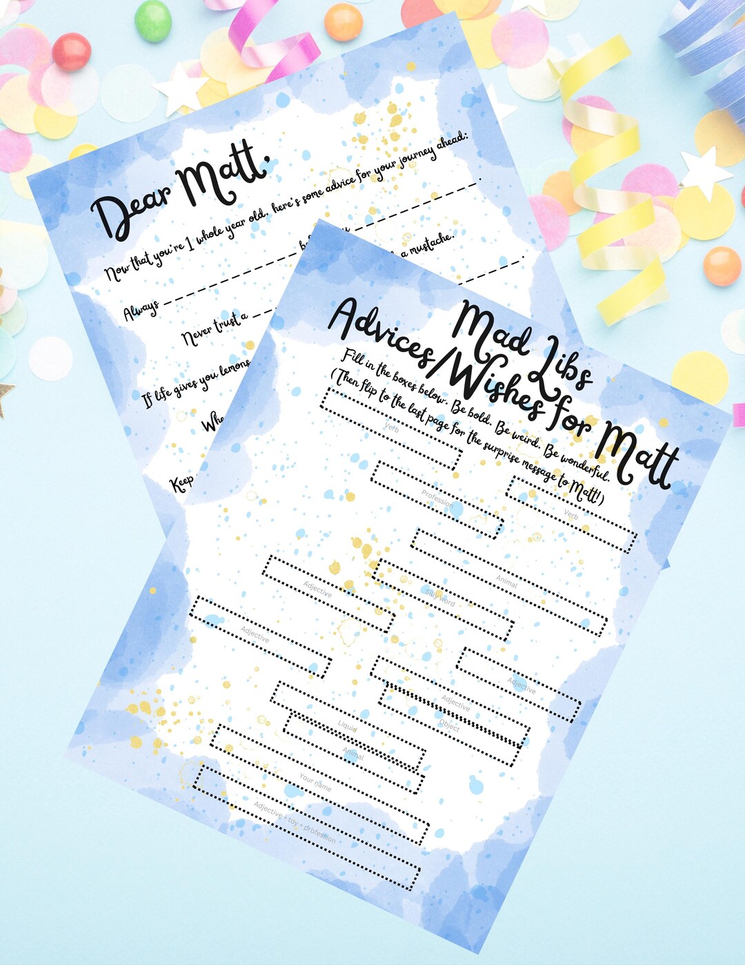 Funny Birthday Mad Libs Game: Printable Party Activity (instant ...