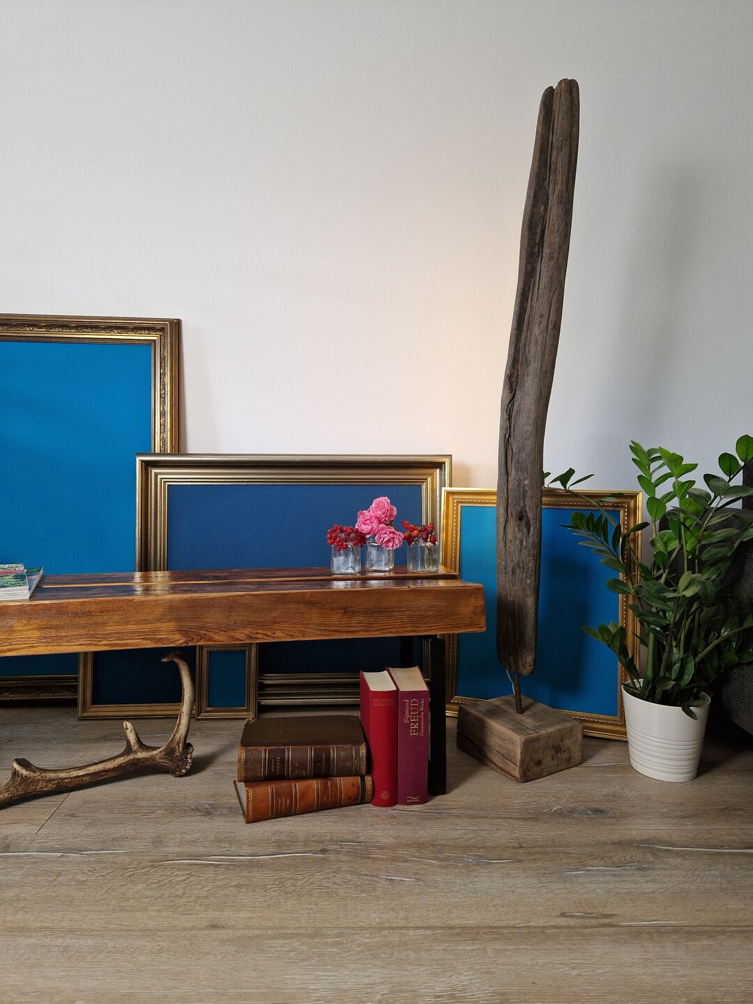 Bench Lowboard Old Wood Beams - Rustic Wooden Bench 120 Cm Long ...