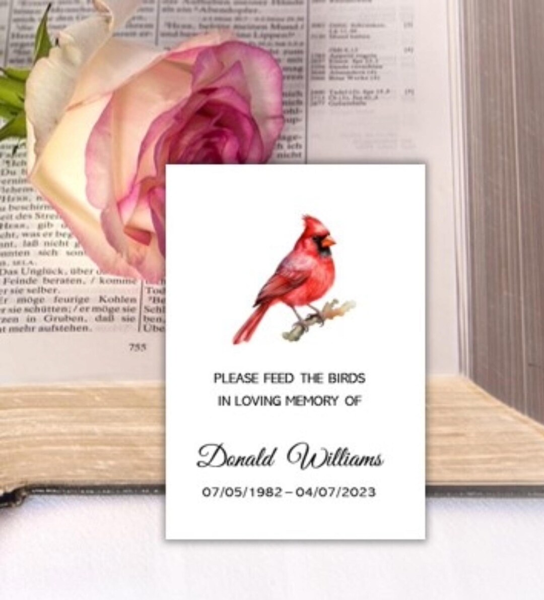 Cardinal Funeral Seed Packet Favors, Feed the Birds Memorial ...
