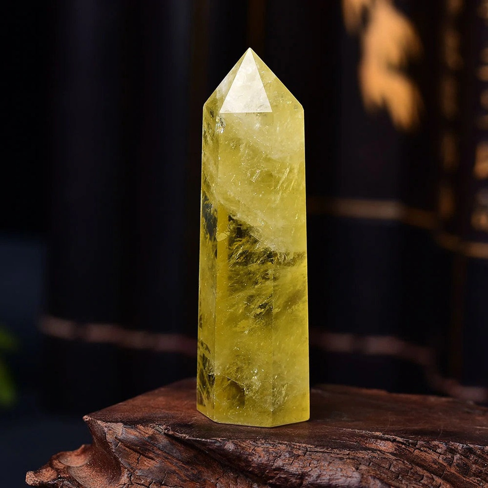 2pc Natural Crystal Point Citrine Healing Obelisk Yellow Quartz Wand ...