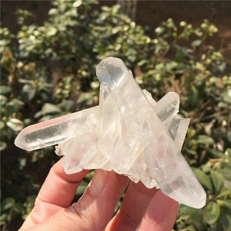 Beautiful Natural Clear Rock Quartz Crystal Cluster Stone Minerals ...