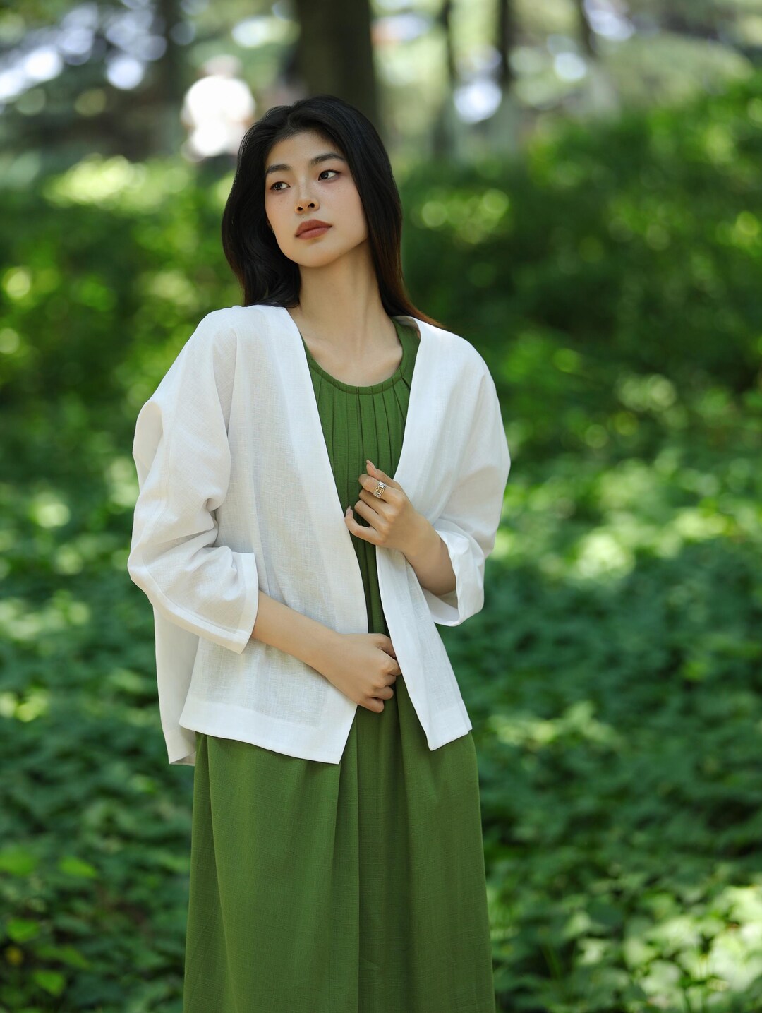 Loose Long Sleeve Linen Cardigan Simple Linen Jacket Boho Linen Coat ...
