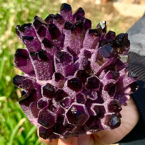 Natural Violet Ghost Phantom Quartz Crystal Cluster Healing Specimen ...