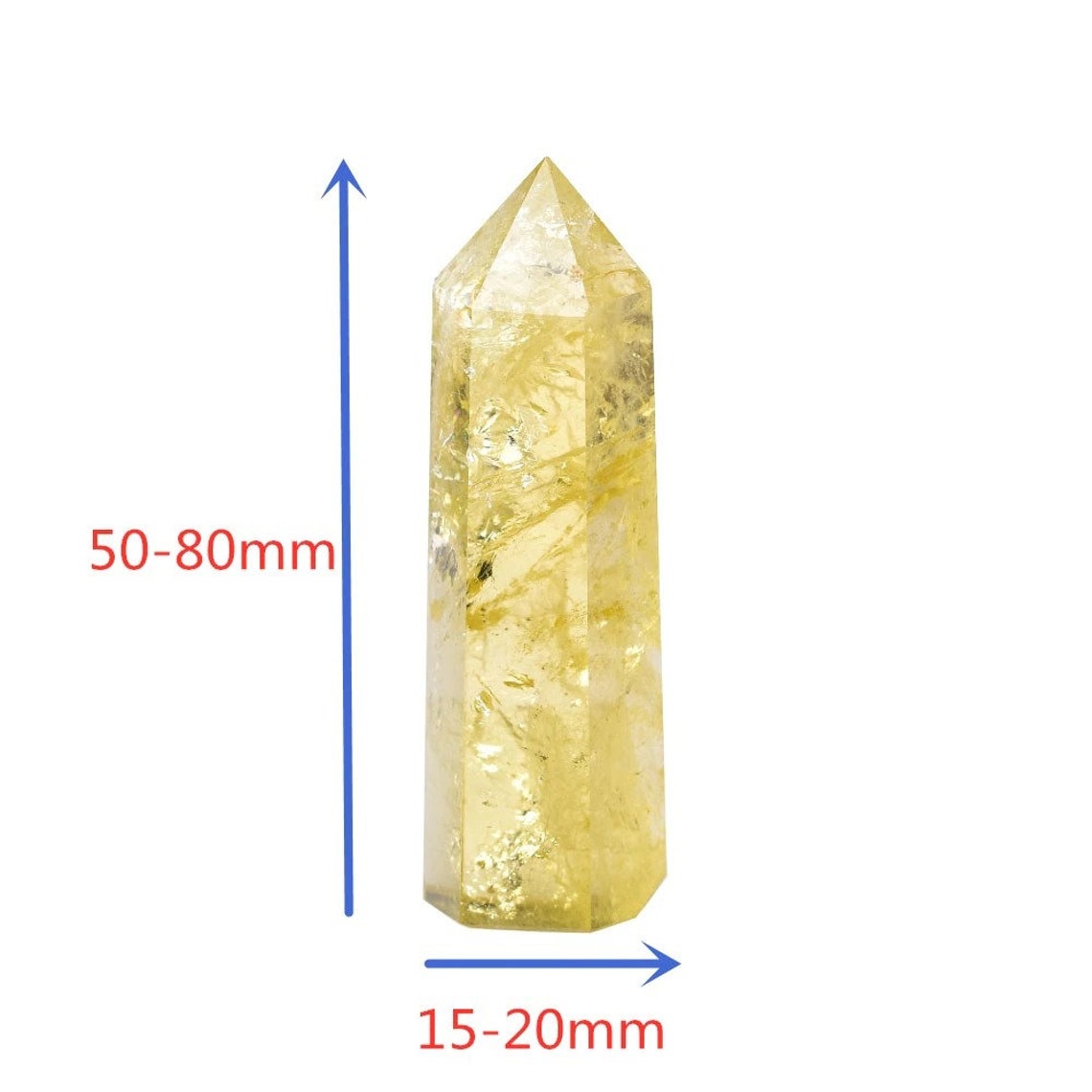 2pc Natural Crystal Point Citrine Healing Obelisk Yellow Quartz Wand ...