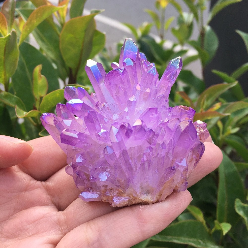 About60-75g Rare Beautiful Purple Flame Aura Quartz Crystal - Etsy
