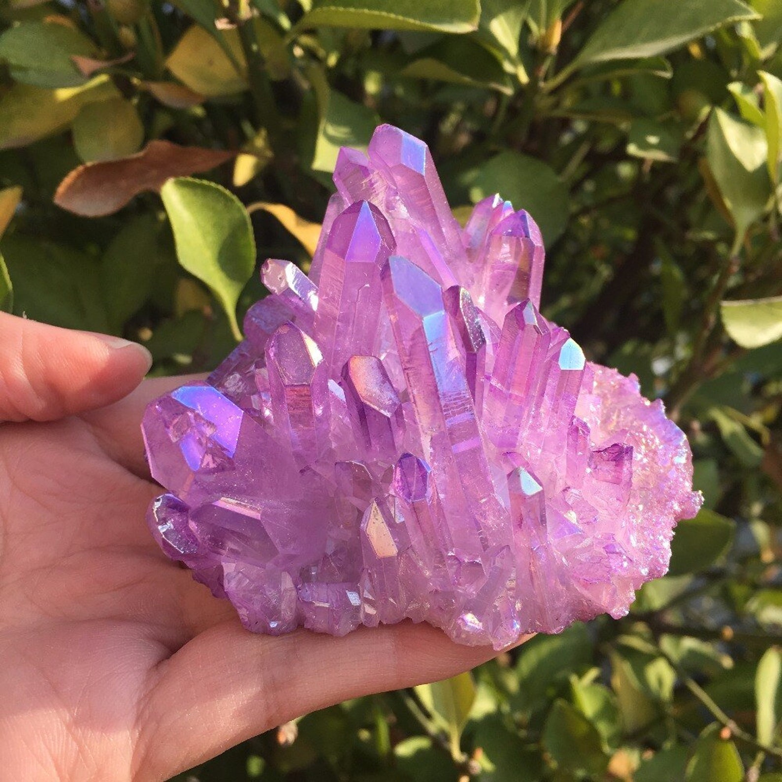153g Rare Beautiful Purple Flame Aura Quartz Crystal Cluster - Etsy UK