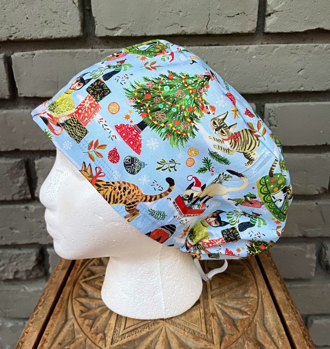 Cat Scrub Cap, Kitty Scrub Cap, Surgical Scrub Cap, Scrub Caps for ...