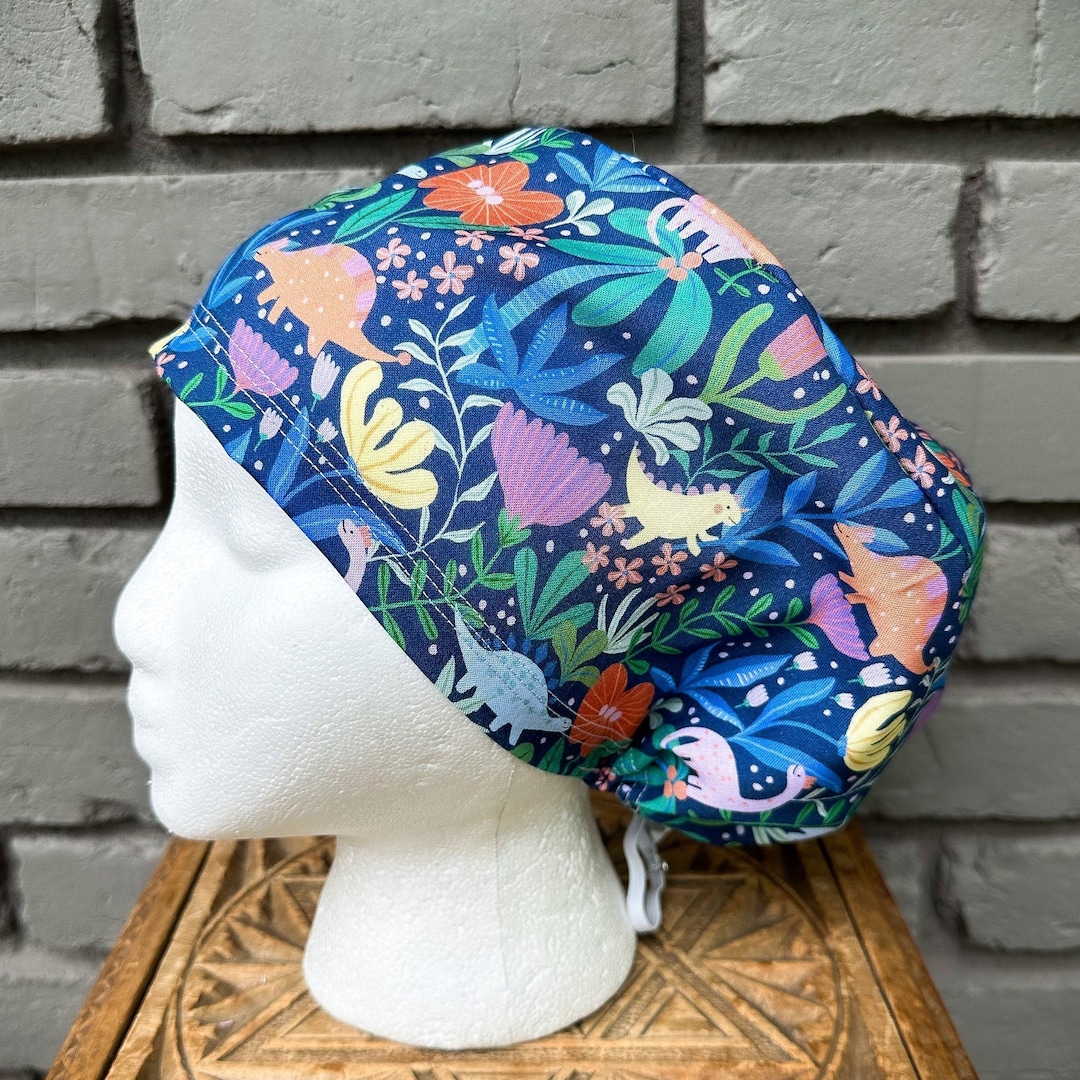 Dinosaur Scrub Cap, Dinosaur, Bones, Surgical Scrub Cap, Scrub Caps for ...