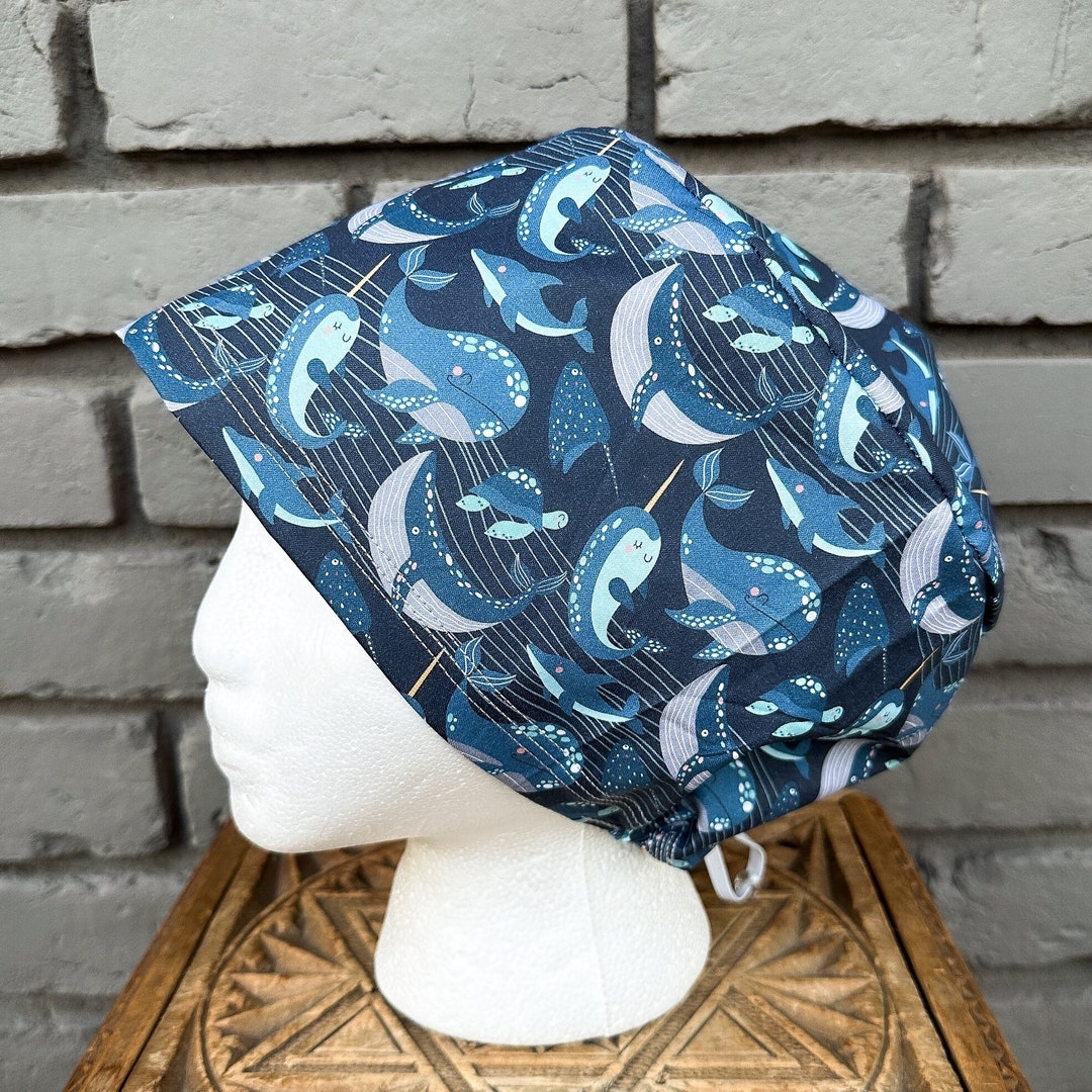 Narwhal Scrub Cap, Whale Scrub Cap, Turltle Scrub Cap, Surgical Scrub ...