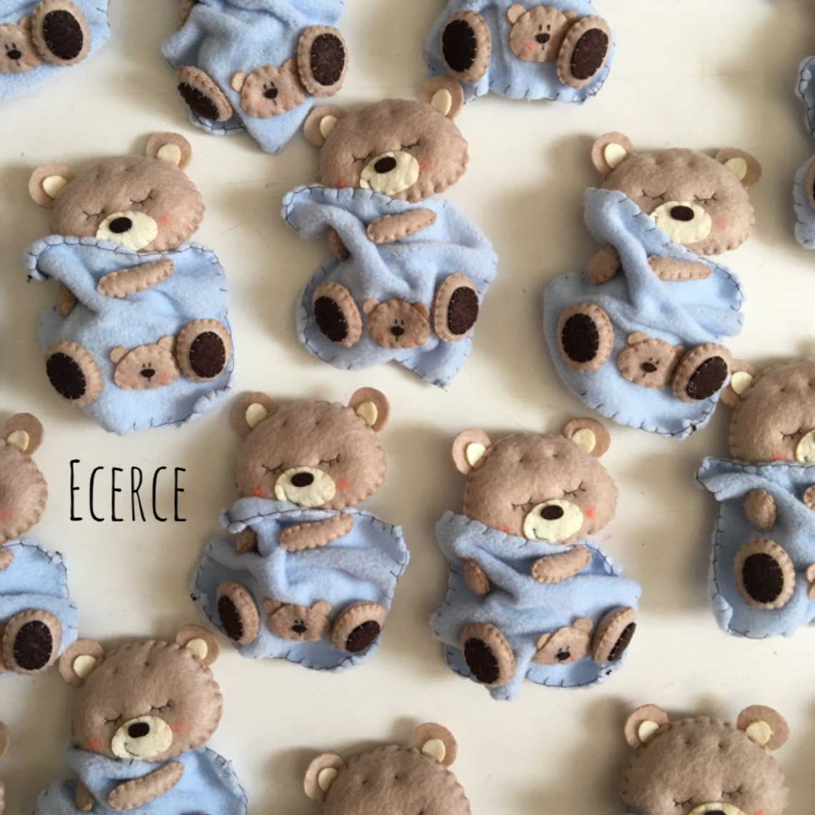 10 Pieces Sleeping Bear Felt Magnets Baby Shower Gift Birth - Etsy