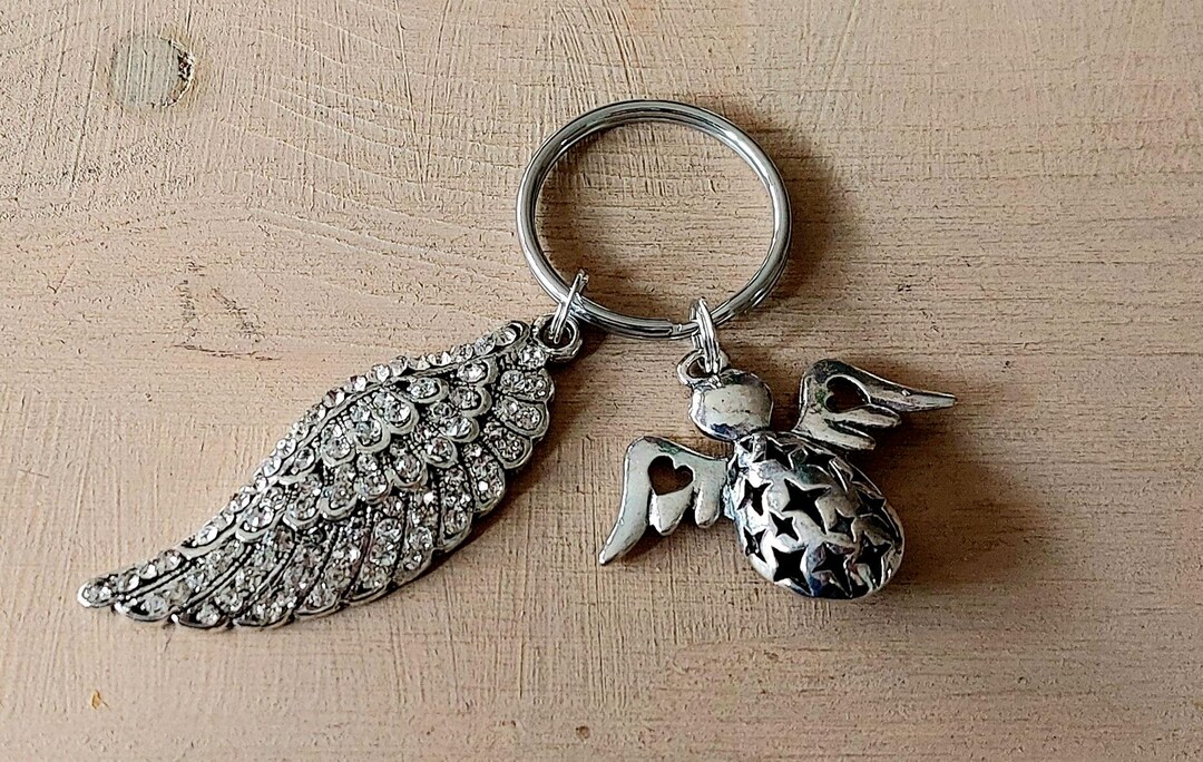 Angel/guardian Angel Keychain - Etsy