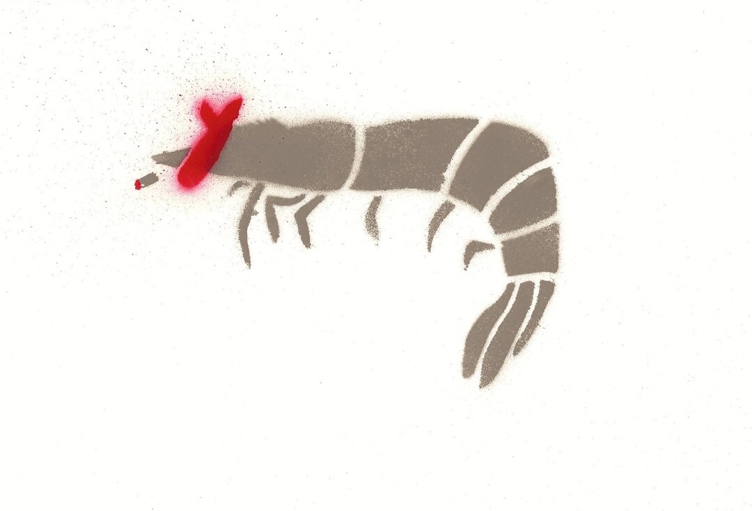 Smoked Shrimp Stencil Print - Etsy
