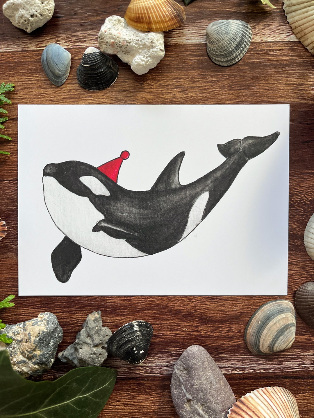 Orca Party Birthday Card Illustration Watercolor - Etsy