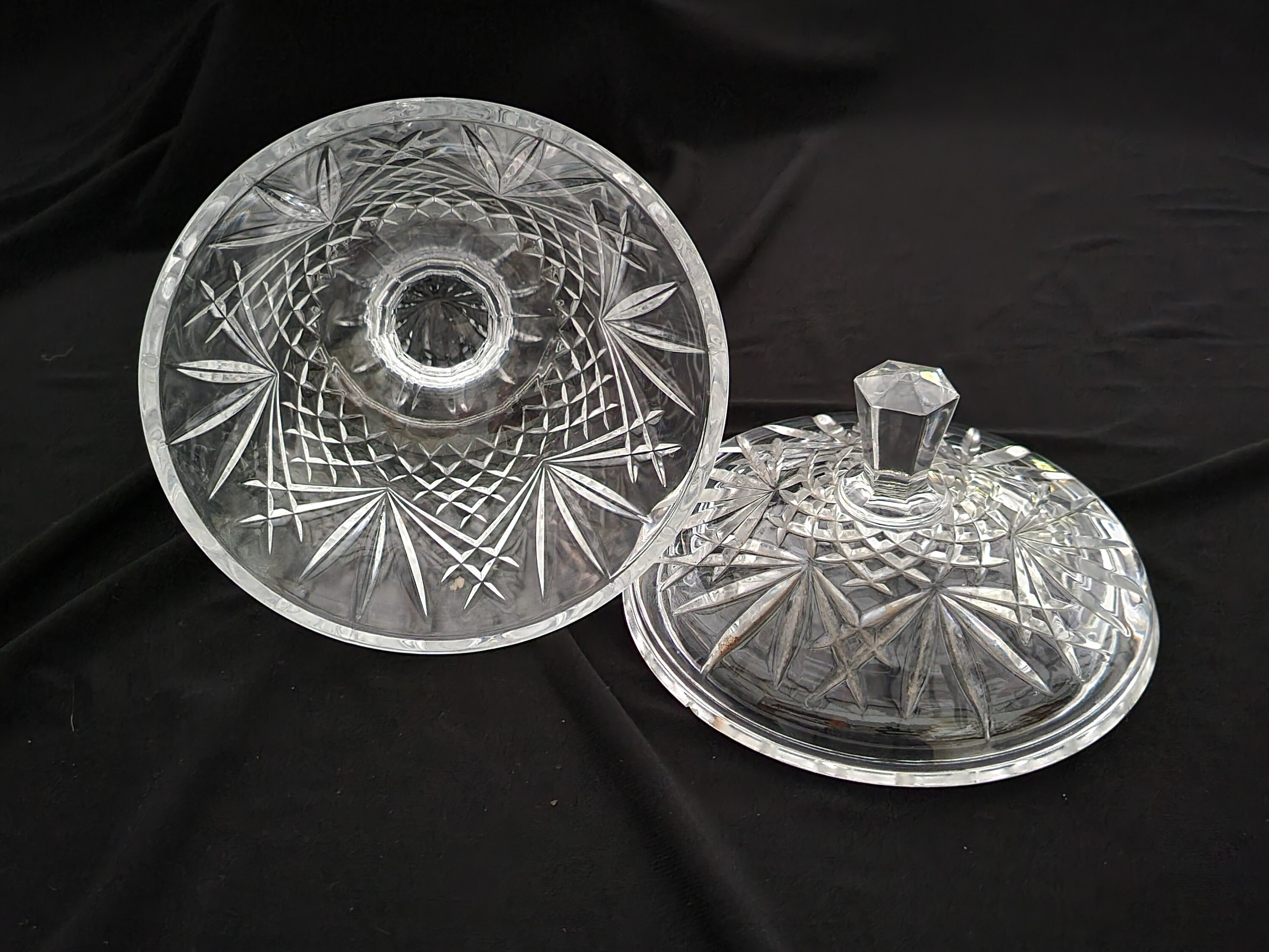 8 Inch Clear Glass Compote With Lid - Etsy