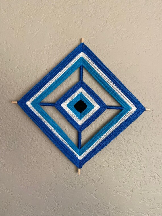 God's Eye/ojo De Dios Mandala in Blue and White | Etsy