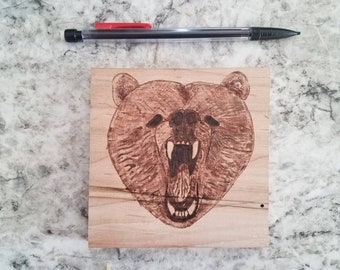 Bear wood burning | Etsy