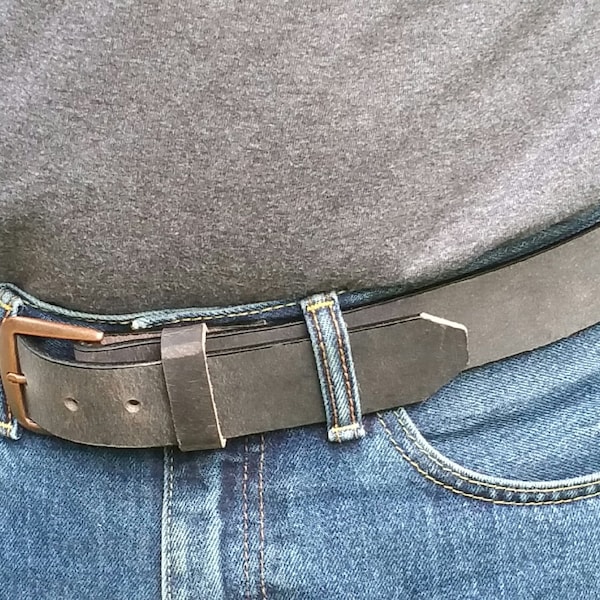 Gray Leather Belt - Etsy