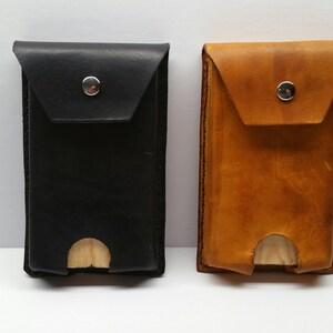 Leather Cell Phone Case With Button Enclosure, Handmade Heavy Duty ...