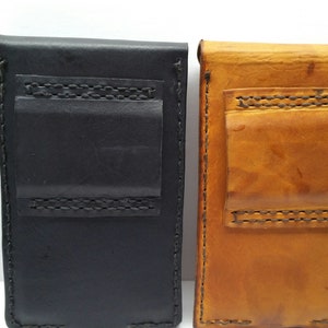 Leather Cell Phone Case With Button Enclosure, Handmade Heavy Duty ...