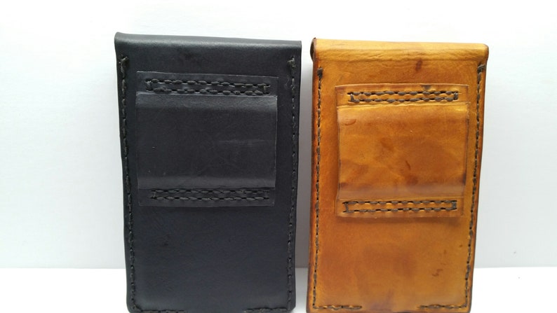 Leather Cell Phone Case with Button Enclosure Handmade Heavy | Etsy
