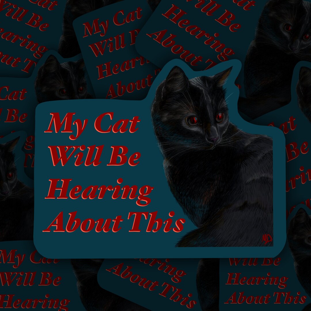 Gossip Cat Vinyl Sticker | Waterproof Water Bottle Sticker | Laptop ...