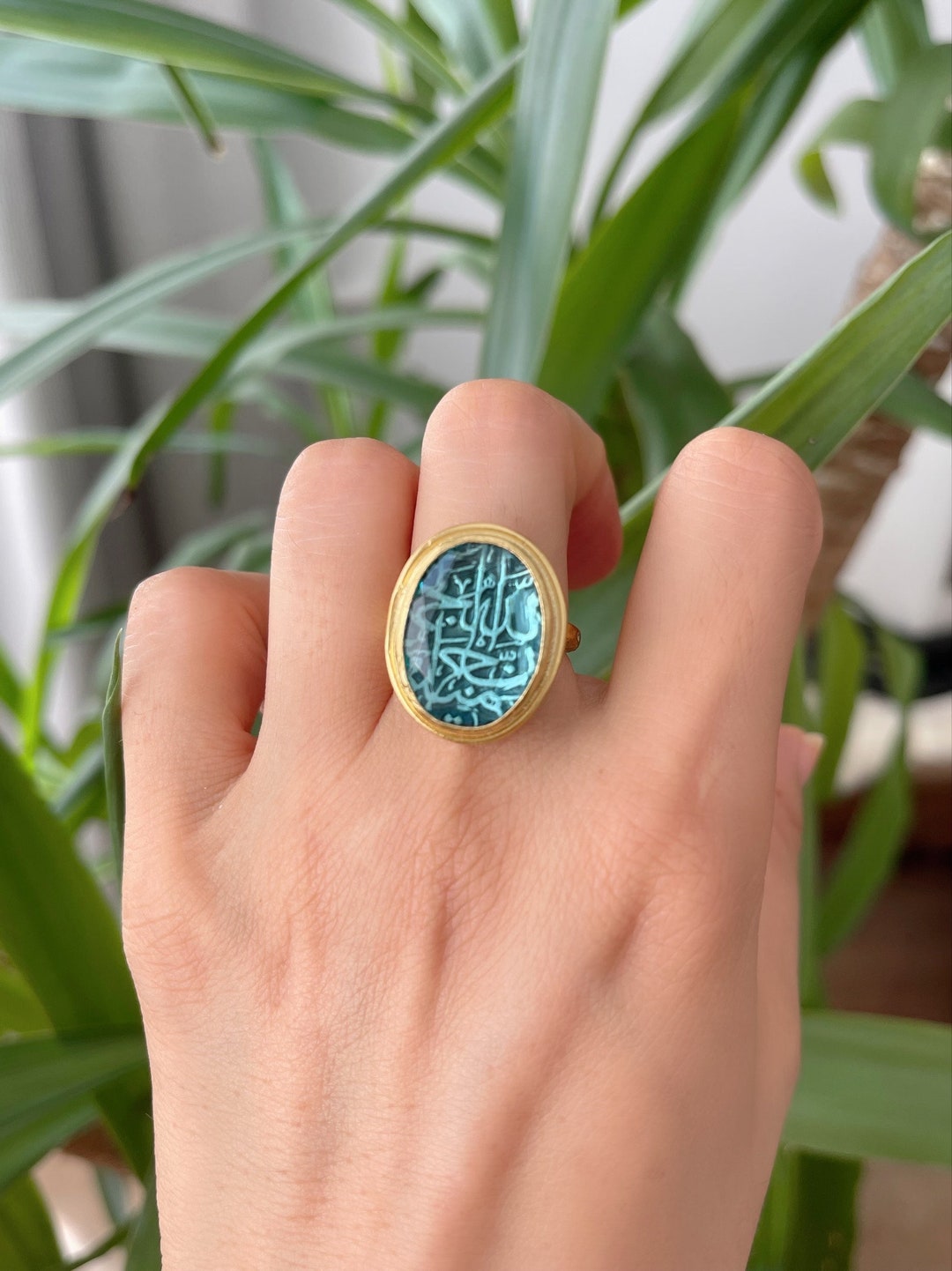 Arabic Calligraphy Ring Quartz Rings Arabic Rings Gold - Etsy