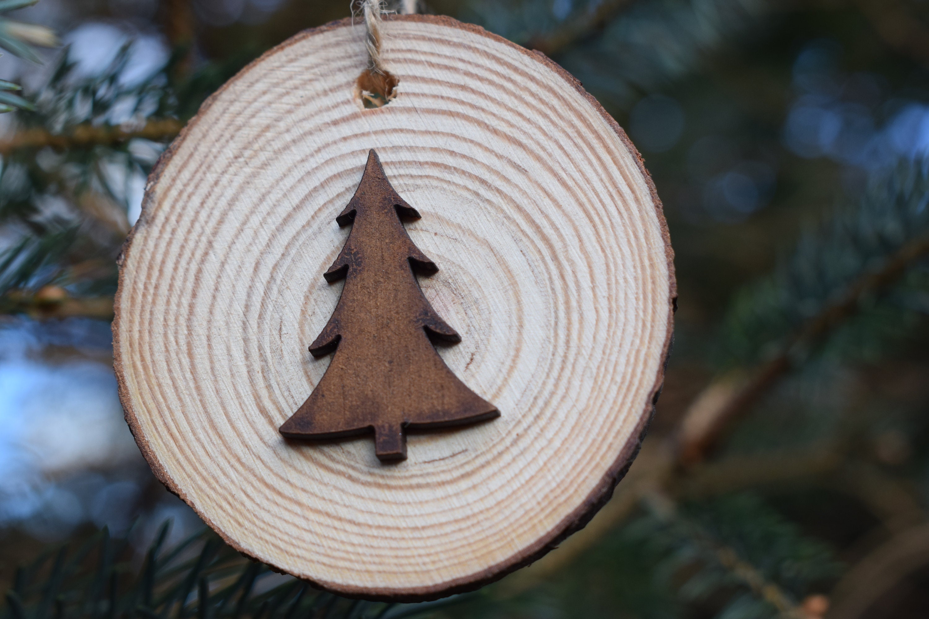 Rustic Wooden Pine / Fir Tree Decorations Fir Tree Hanging | Etsy