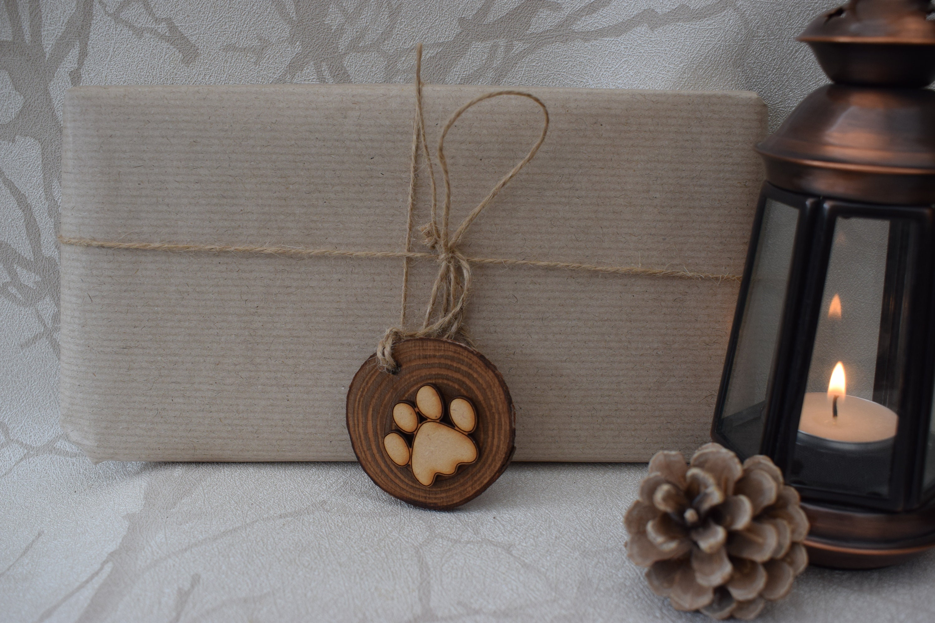 Rustic Wooden Dog Paw Print Hanging Decorations Wall Hanging | Etsy