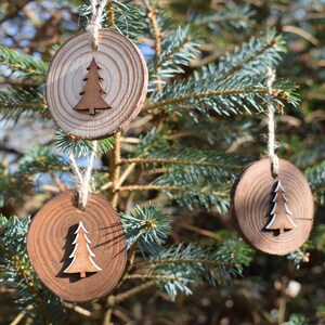 Rustic Wooden Pine / Fir Tree Decorations, Fir Tree Hanging, Gift Tags ...
