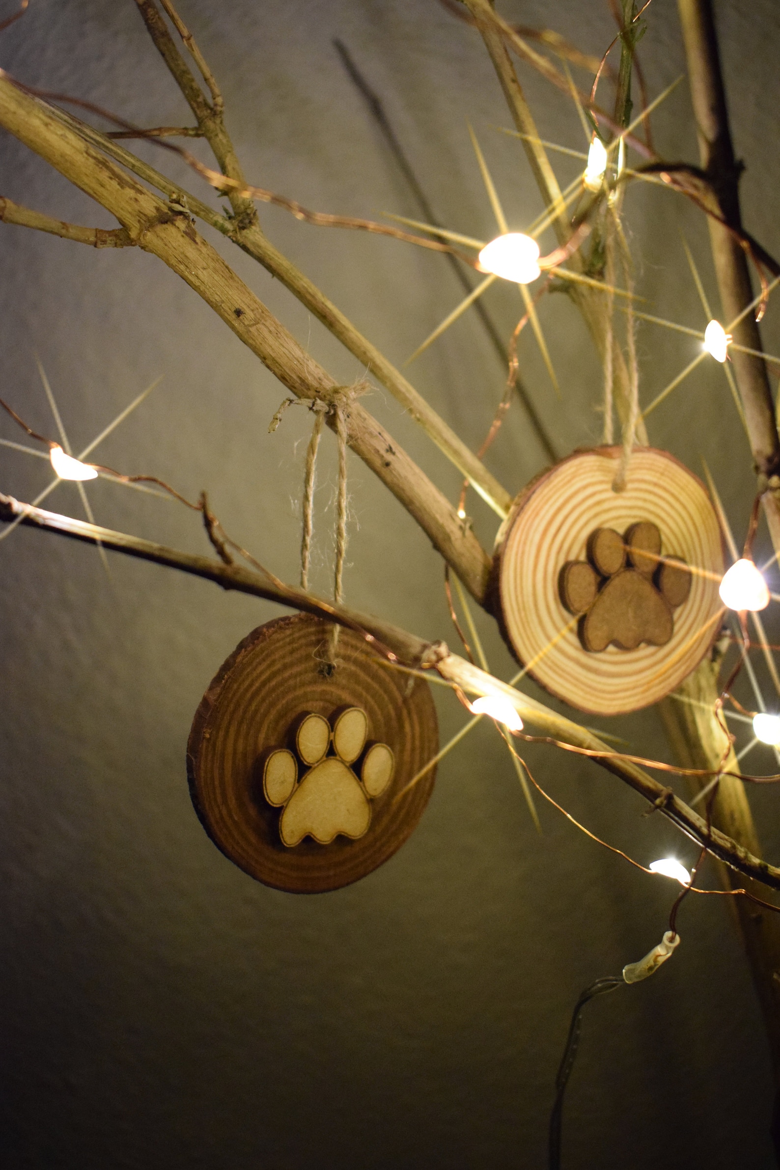 Rustic Wooden Dog Paw Print Hanging Decorations Wall Hanging | Etsy