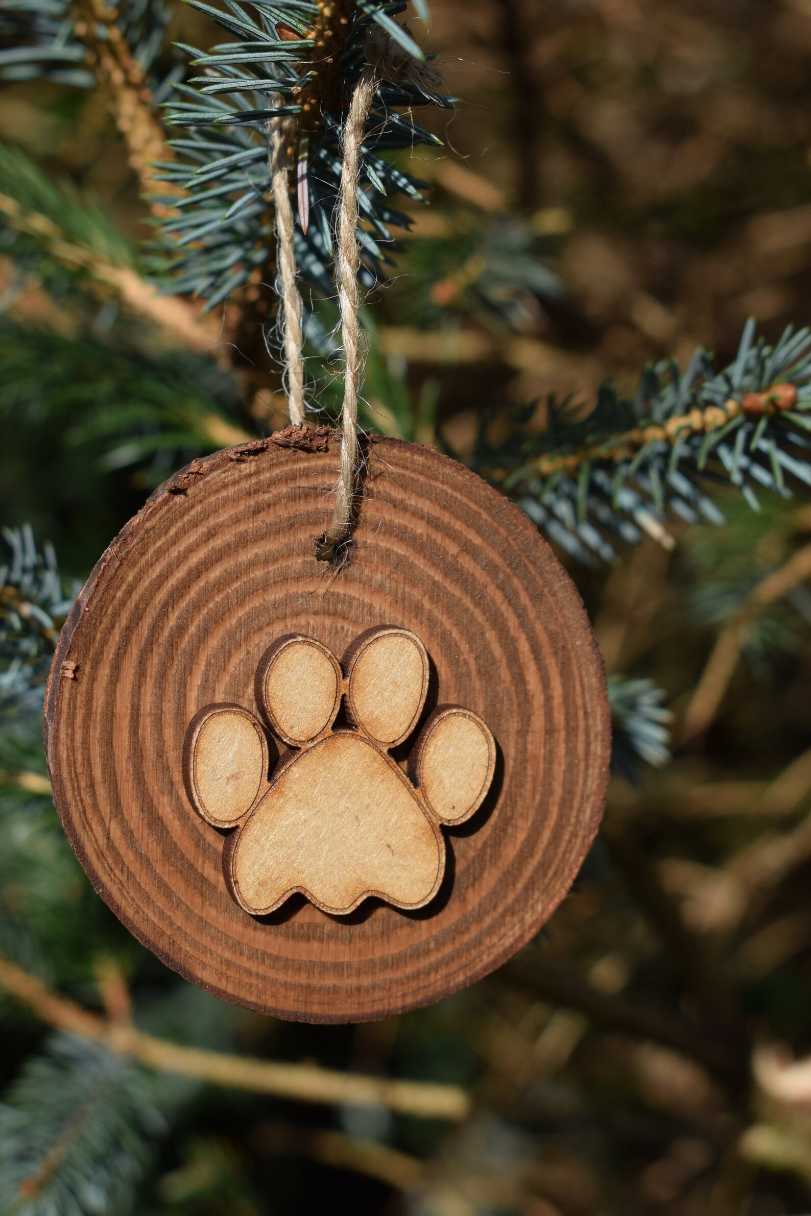 Rustic Wooden Dog Paw Print Hanging Decorations Wall Hanging | Etsy