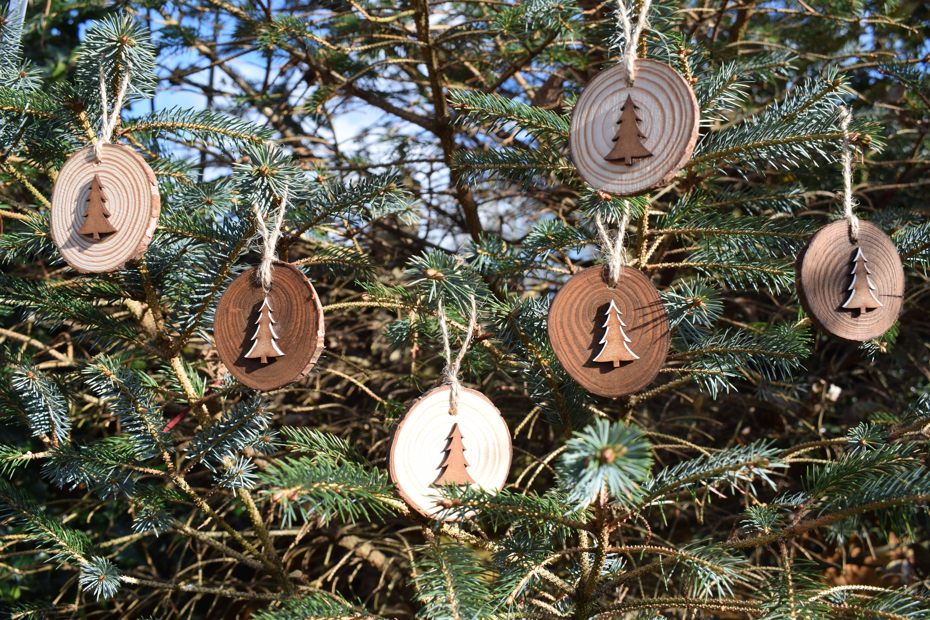 Rustic Wooden Pine / Fir Tree Decorations Fir Tree Hanging | Etsy