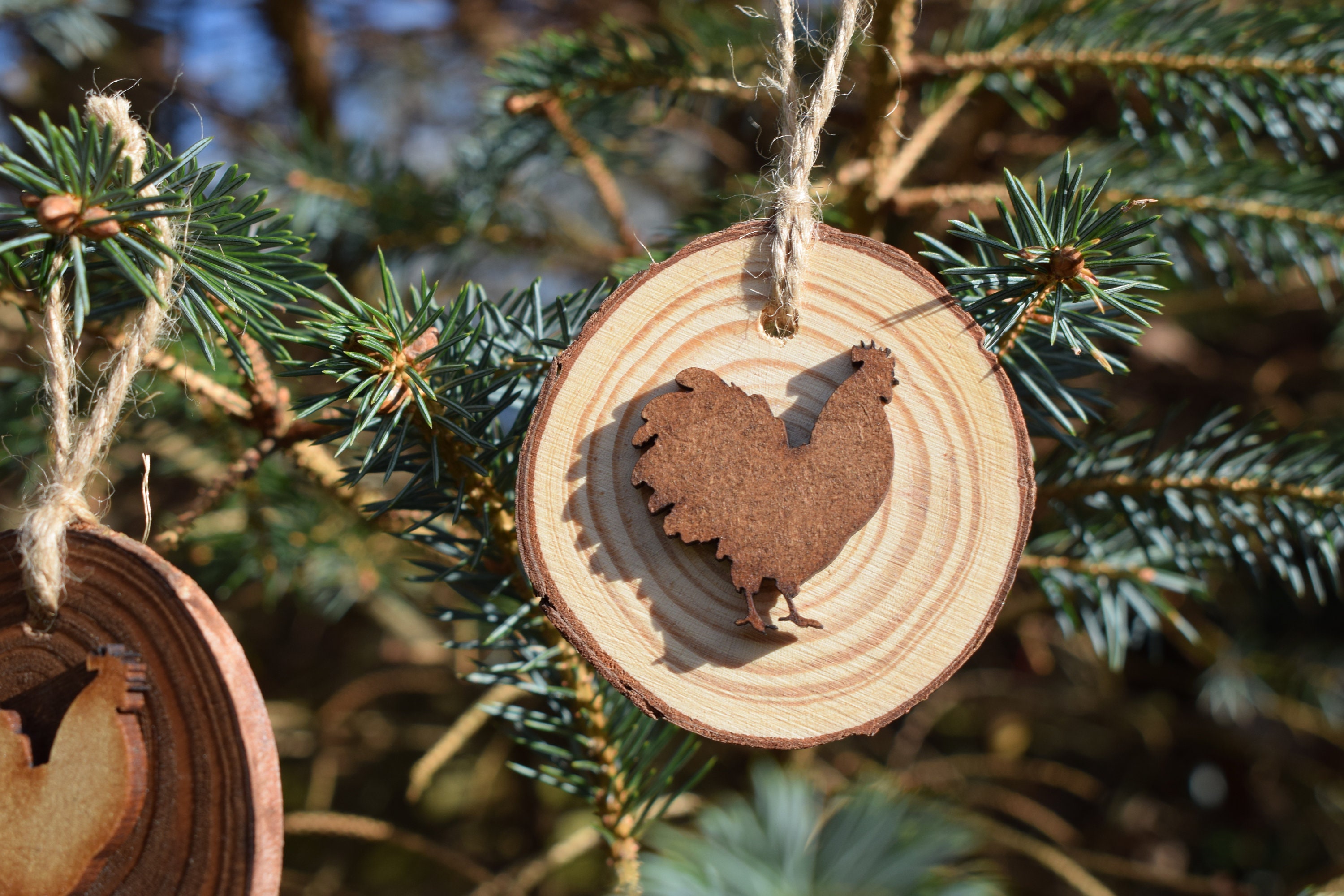 Rustic Wooden Hanging Decorations Chickens Cockerels Hens | Etsy UK