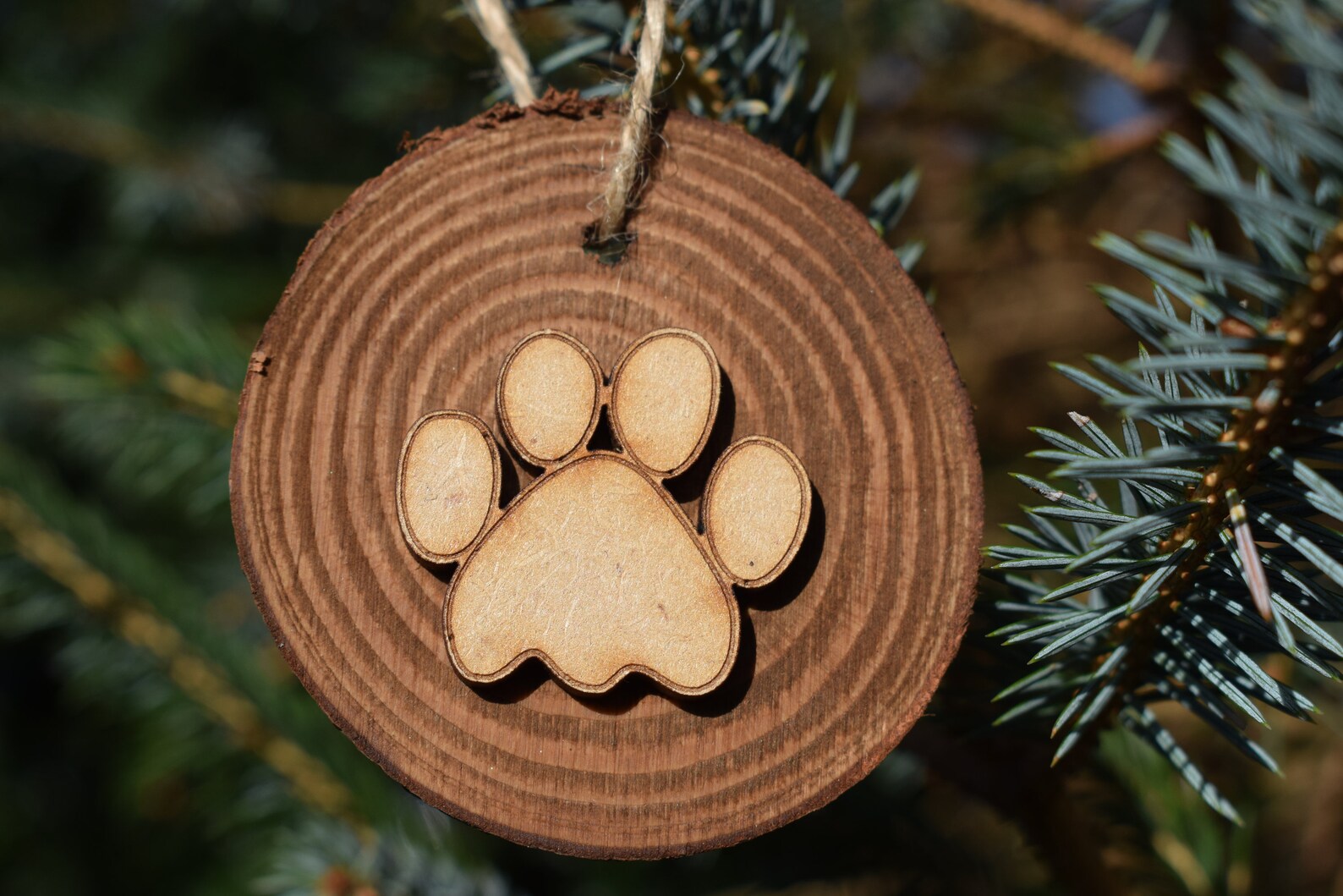 Rustic Wooden Dog Paw Print Hanging Decorations Wall Hanging | Etsy