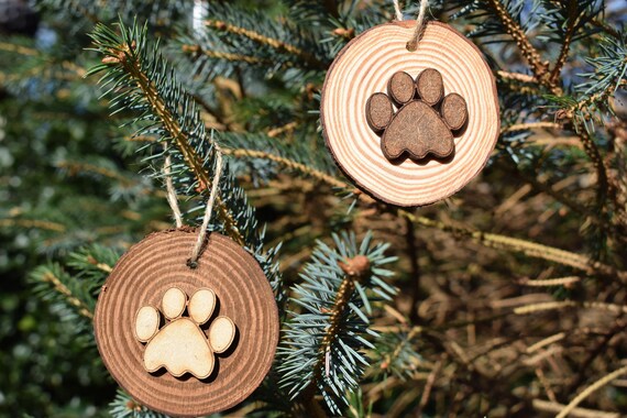 Rustic Wooden Dog Paw Print Hanging Decorations Wall Hanging | Etsy