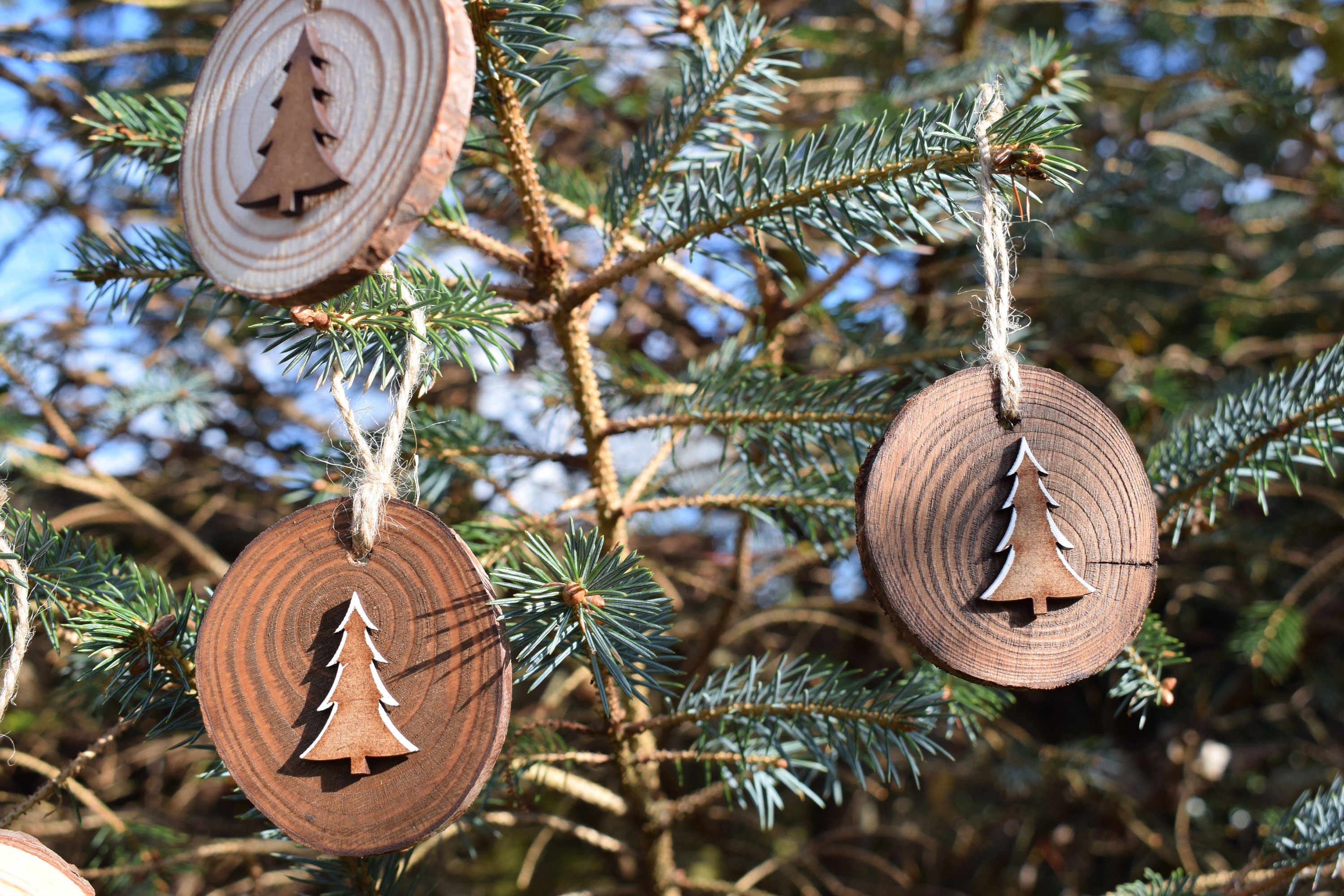 Rustic Wooden Pine / Fir Tree Decorations Fir Tree Hanging | Etsy