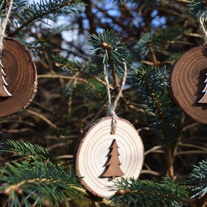 Rustic Wooden Pine / Fir Tree Decorations, Fir Tree Hanging, Gift Tags ...