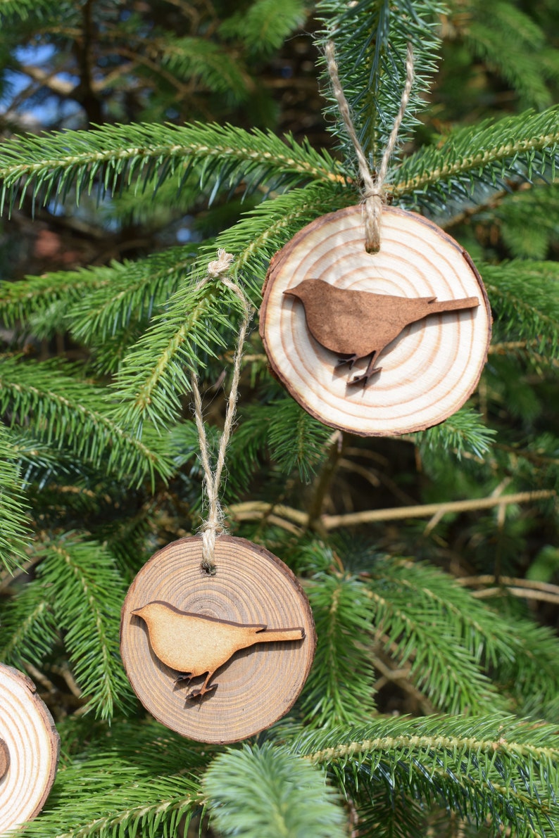 Rustic Wooden Hanging Decorations Birds Blackbirds Garden - Etsy