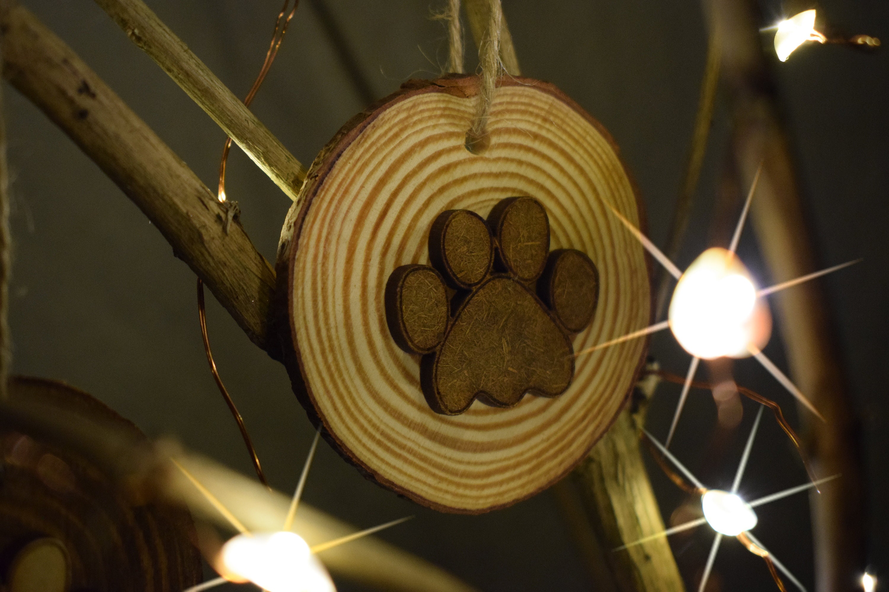 Rustic Wooden Dog Paw Print Hanging Decorations Wall Hanging | Etsy