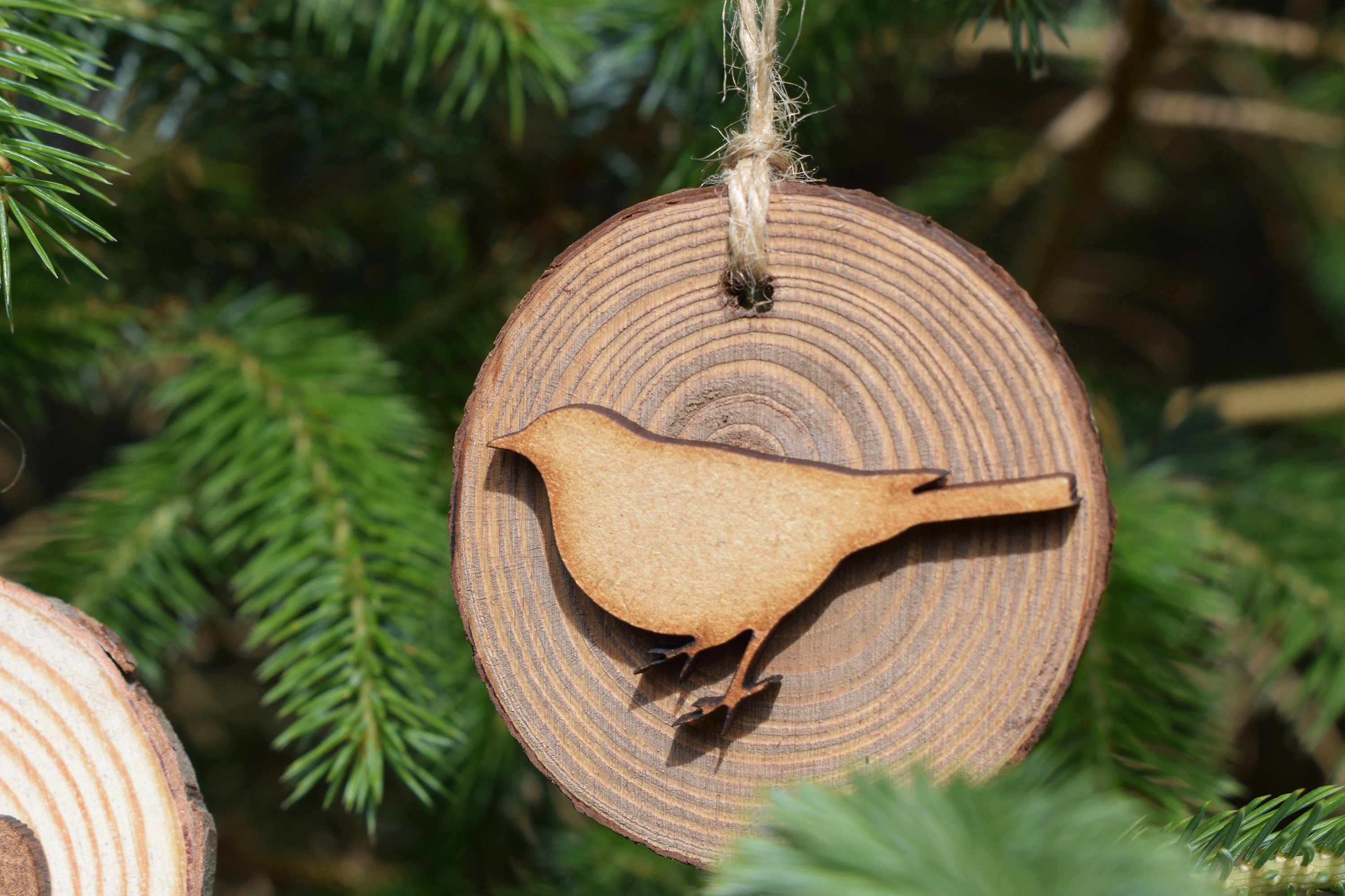 Rustic Wooden Hanging Decorations Birds Blackbirds Garden | Etsy