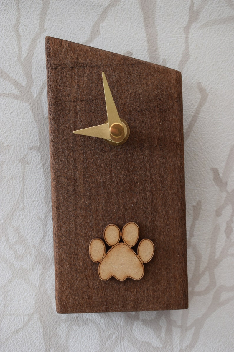 Reclaimed Pallet Wood Dog Paw Print Clock Free Standing or | Etsy UK
