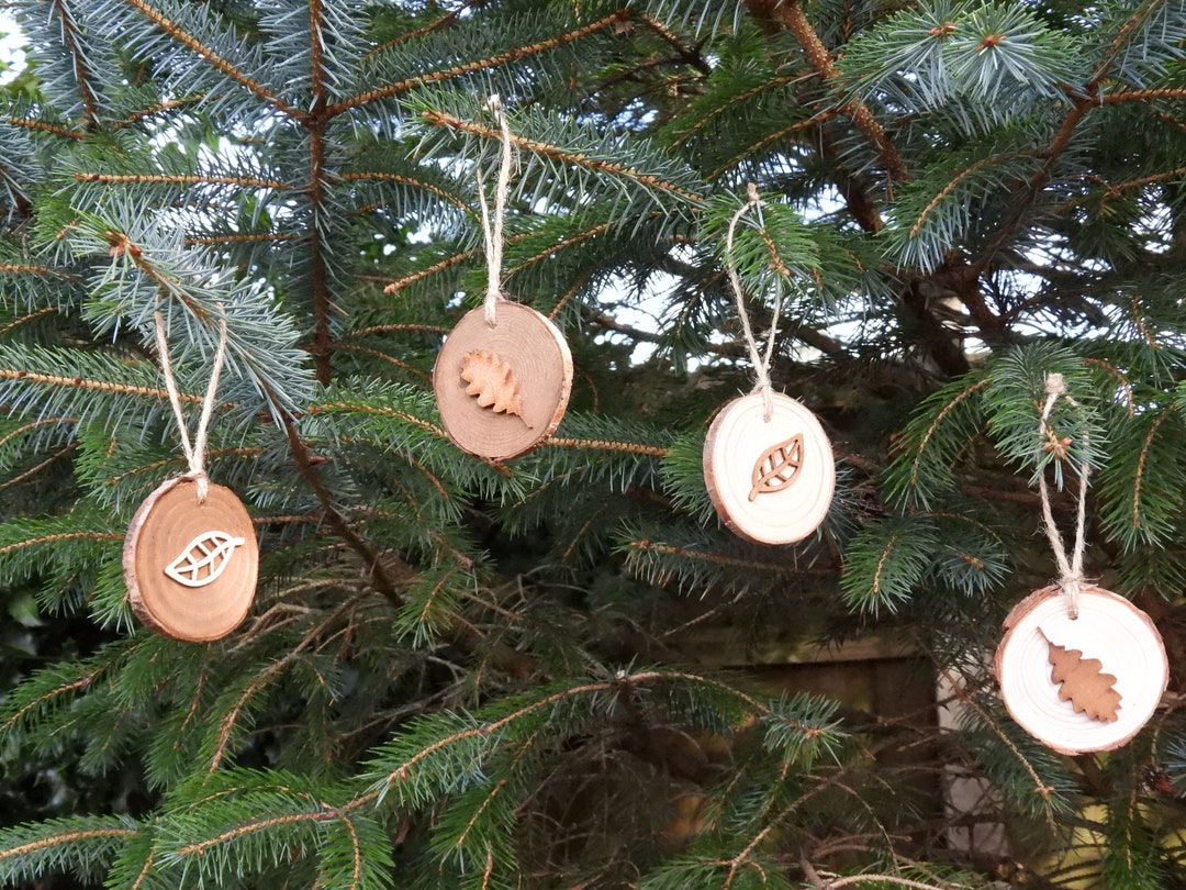 Rustic Wooden Hanging Decorations, Falling Leaves Autumn Leaves Tree ...