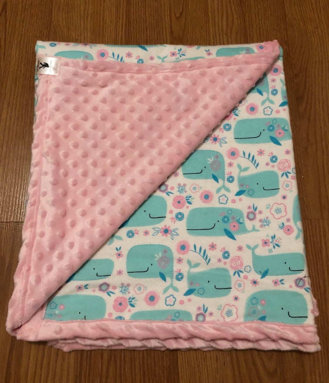 Whale Print Minky Baby Blanket | Etsy