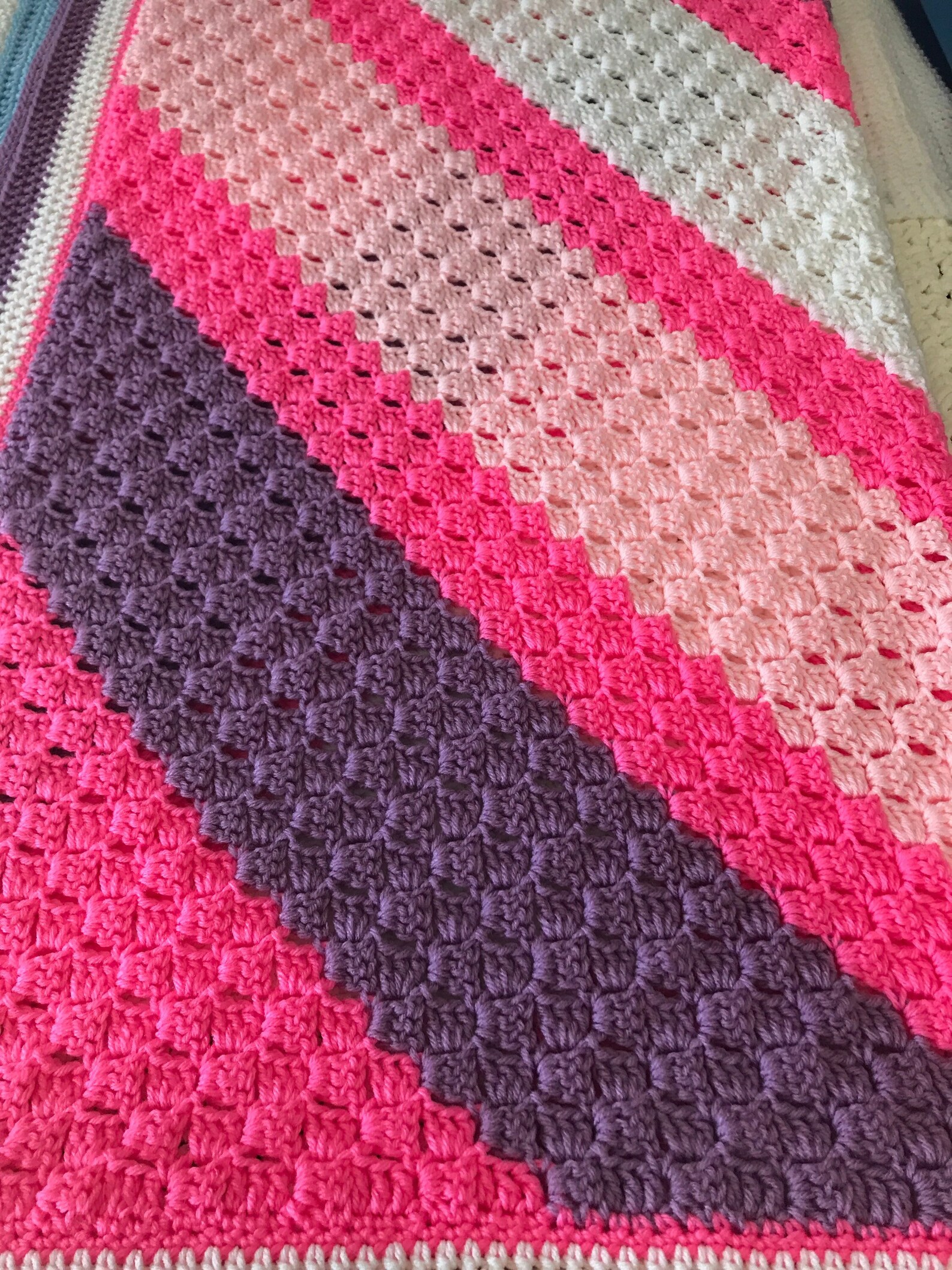 Soft Pink and Purple Afghan - Etsy