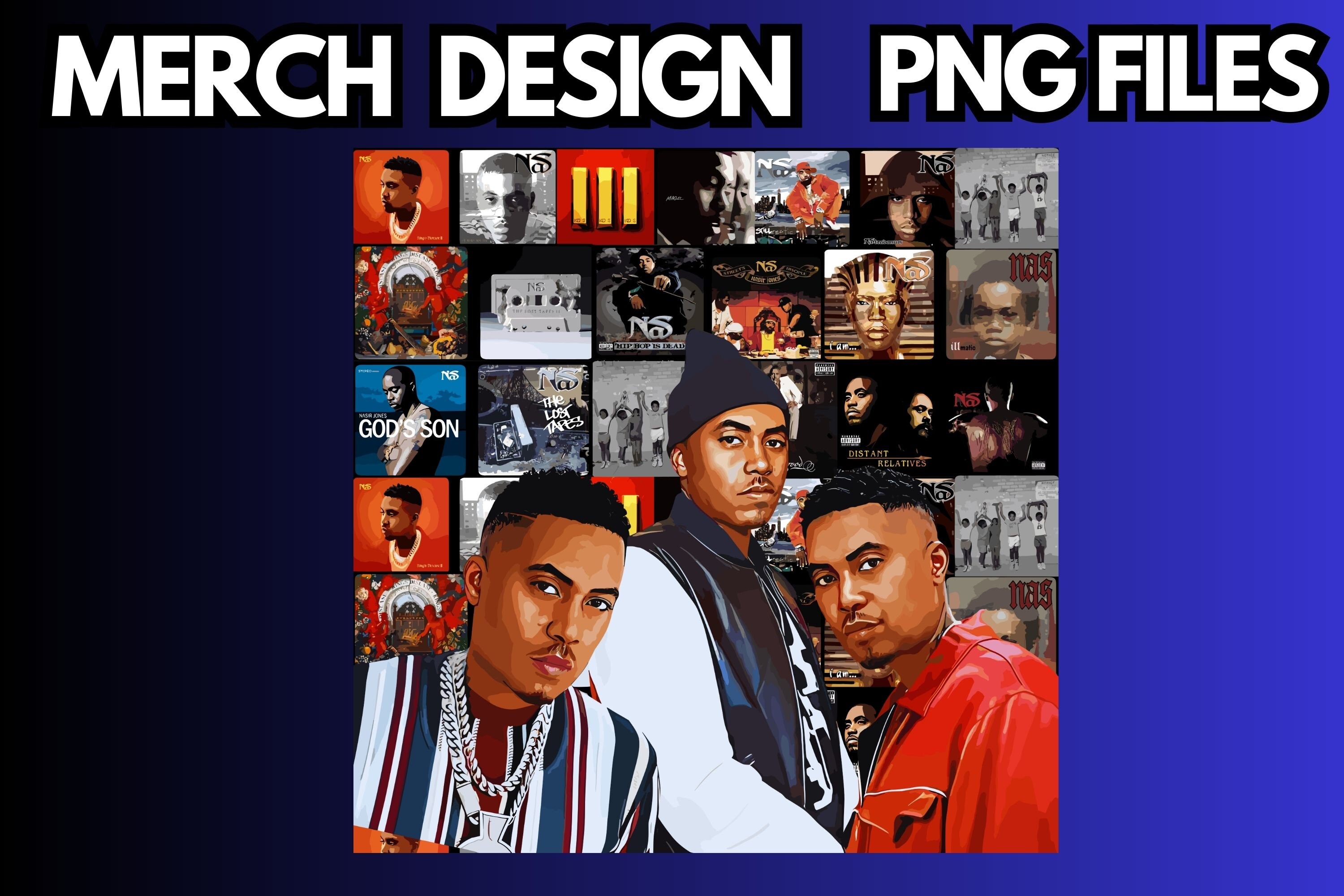 Vibrant Nas Portrait Illustration PNG Vector Classic Hip Hop Shirt ...