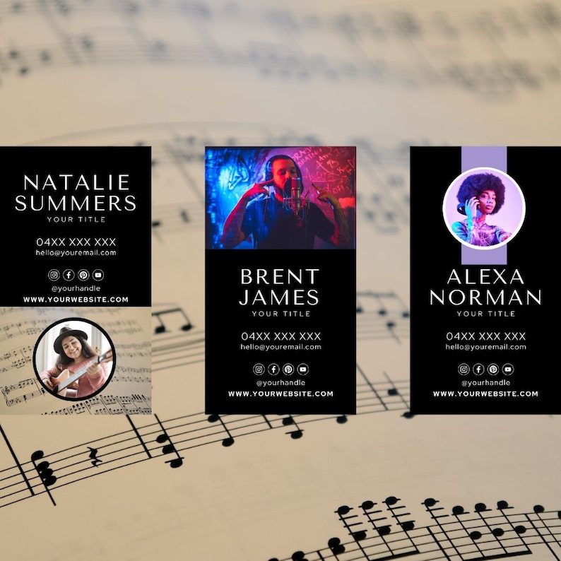 Musician Business Card Editable Template for Rappers, Djs, Singers ...