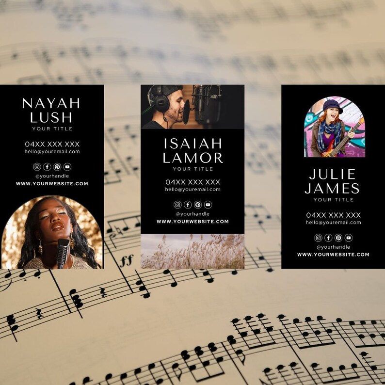 Musician Business Card Editable Template for Rappers, Djs, Singers ...