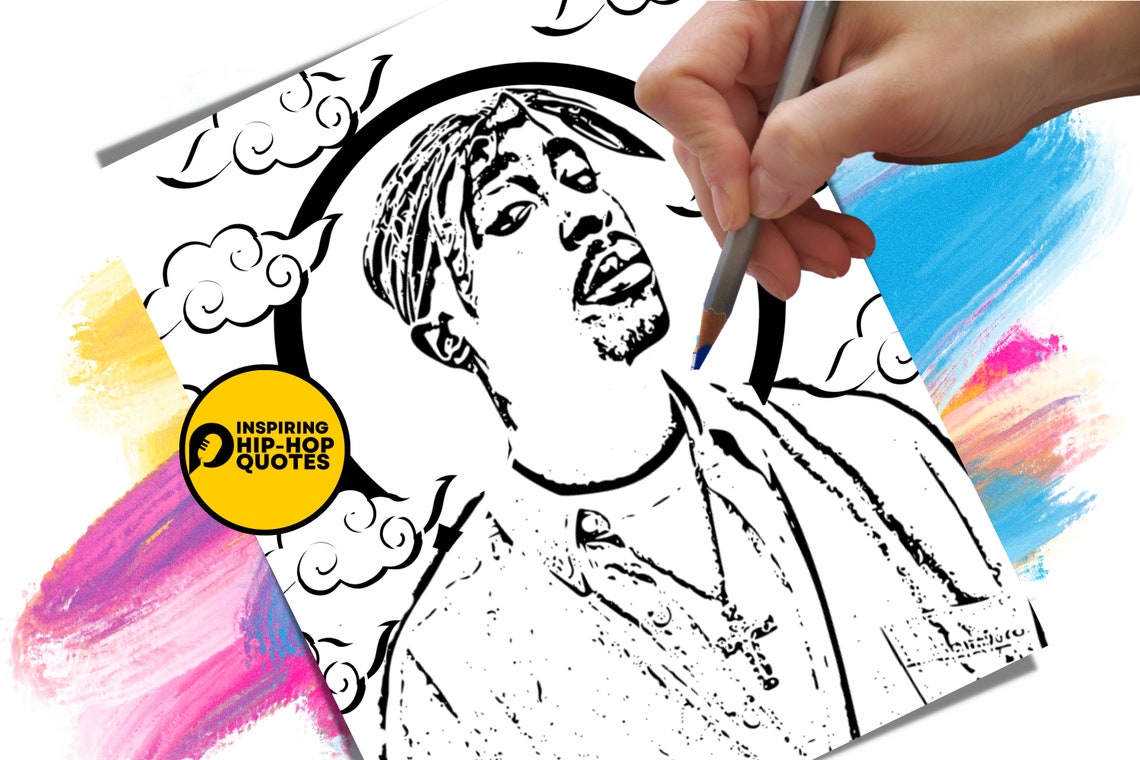 Hip Hop Legend Rapper Coloring Page Printable Coloring Page - Etsy