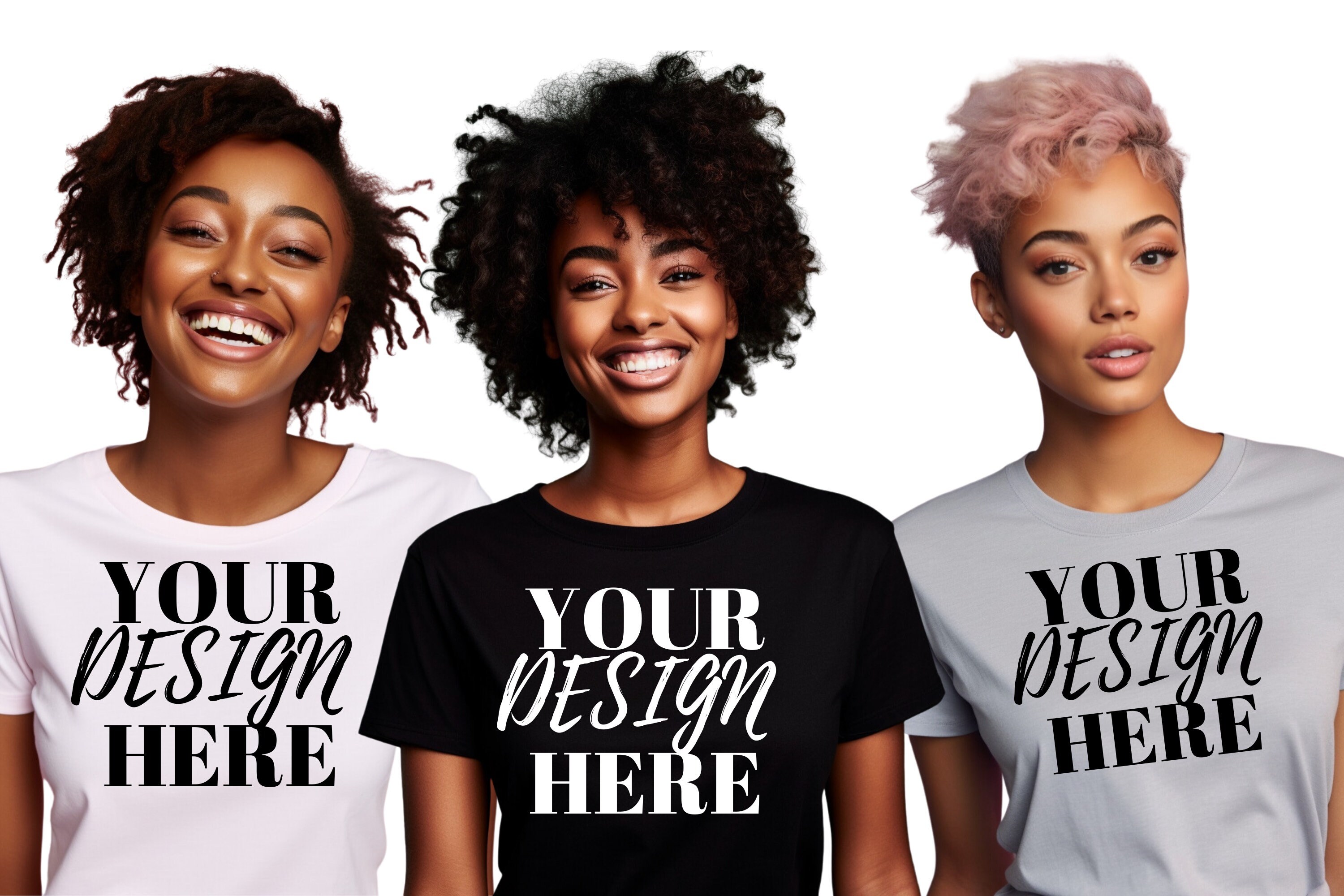 20 Black Woman Model Mock up Bundle, Mega Mockup Shirt Mock UP Png ...