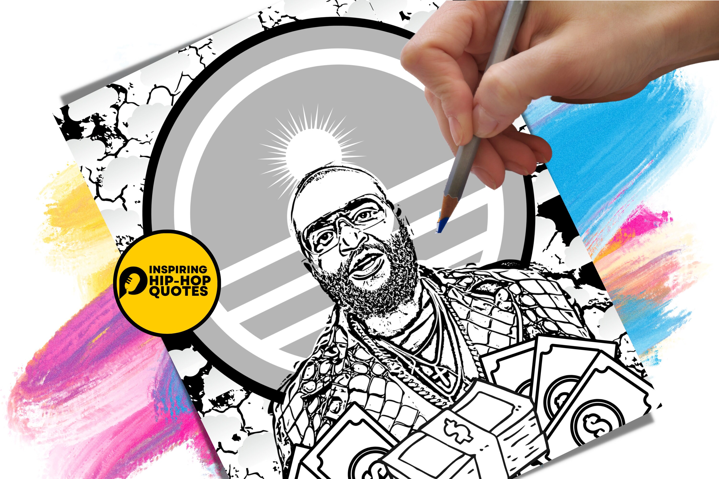 Hip Hop Legend Rapper Coloring Page Printable Coloring Page Adult Color ...